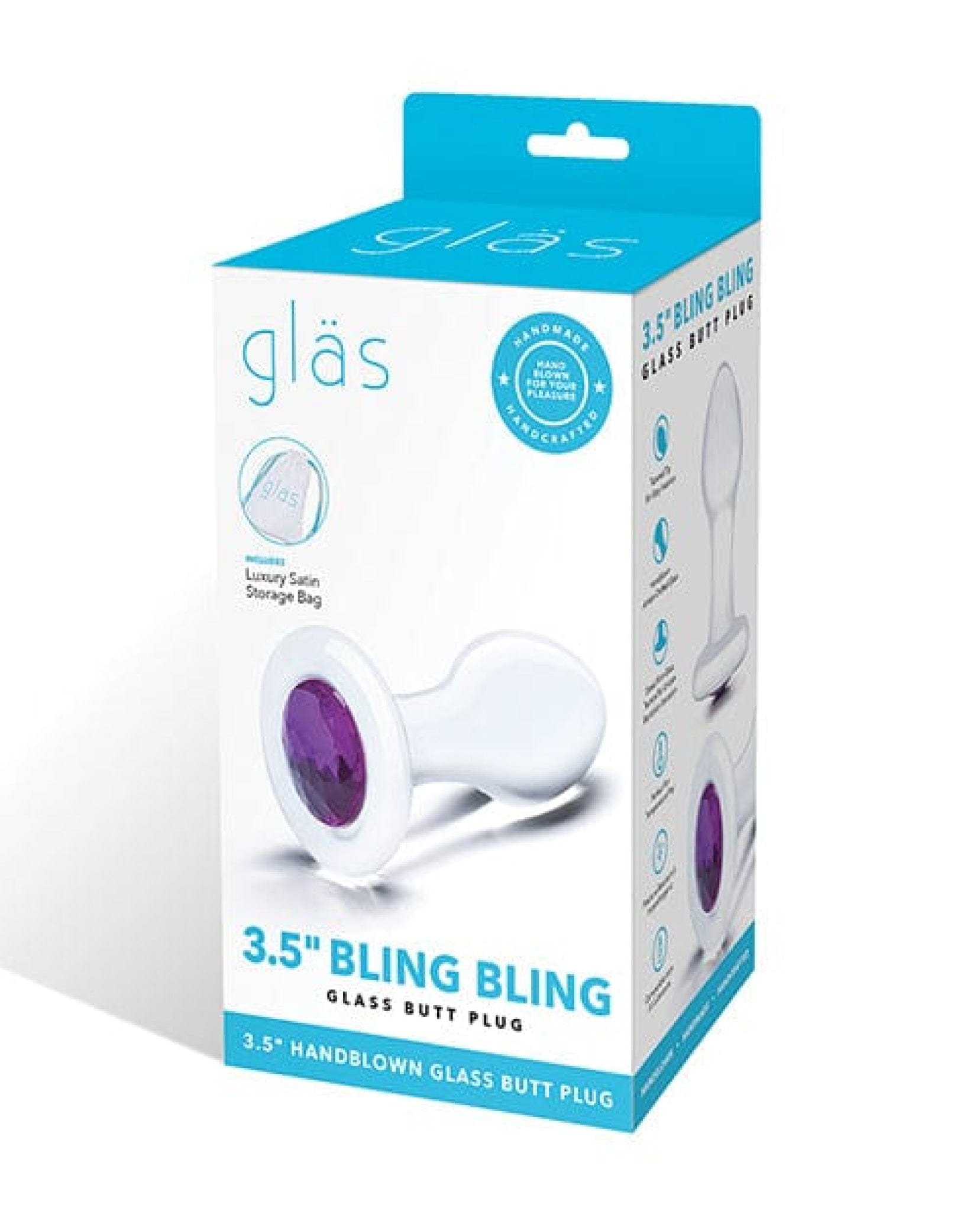 Glas 3.5" Bling Bling Glass Butt Plug - Clear – Doll Authority